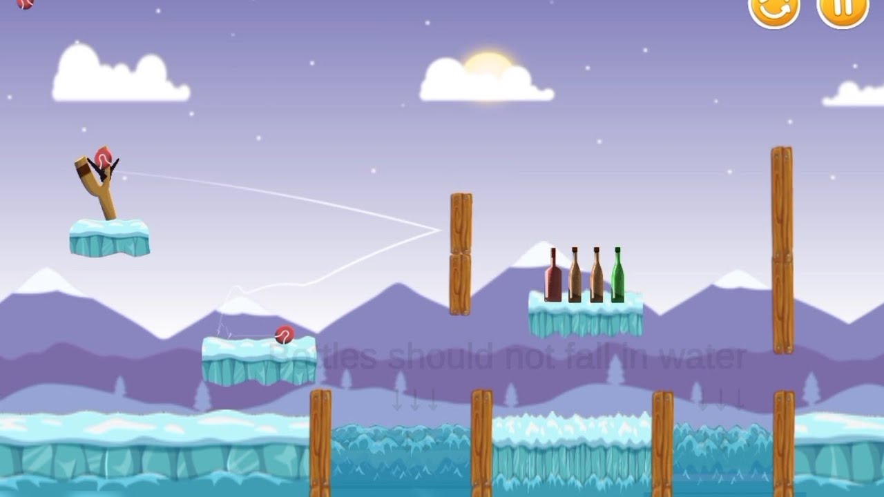 Knockdown Bottles!! Snow World By game level 1-4 !! Android game video ...