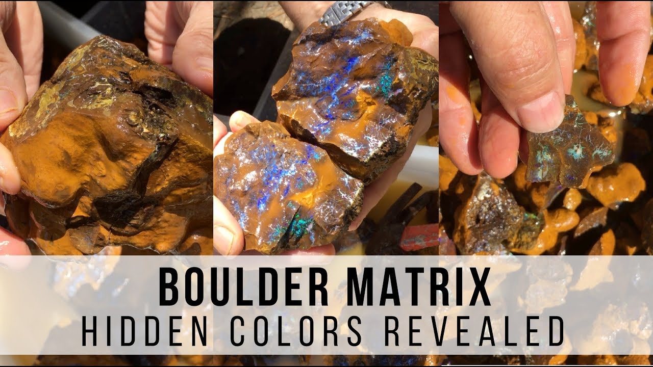 Boulder Opal Matrix | Hidden Colors Revealed - YouTube