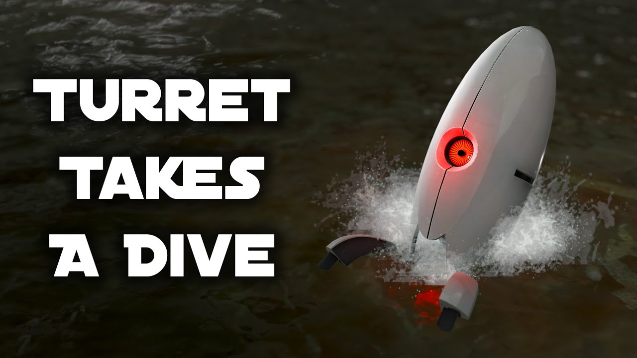 Turret Takes A Dive | Portal 2 Animation (S2FM) - YouTube