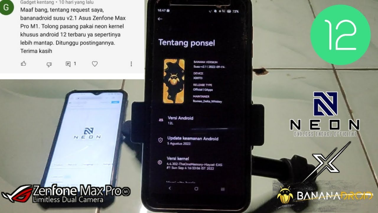 Install dan review custom rom BananaDroid v2.1 dengan neon kernel di Asus zenfone max pro m1 ...