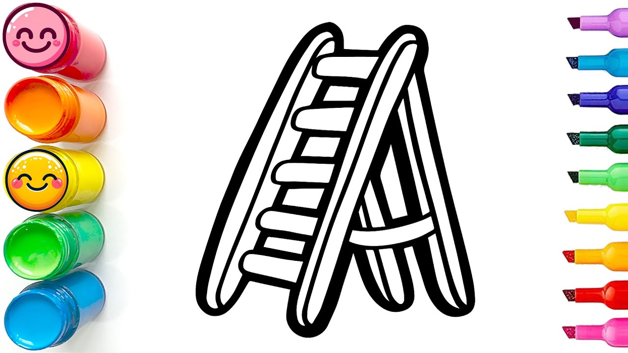 How to Draw an A-Frame Ladder | Step-by-Step Easy Tutorial - YouTube