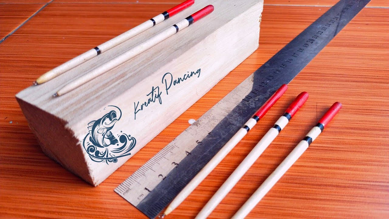 ide kreatif bikin pelampung pancing dari bekas potongan kayu. - YouTube