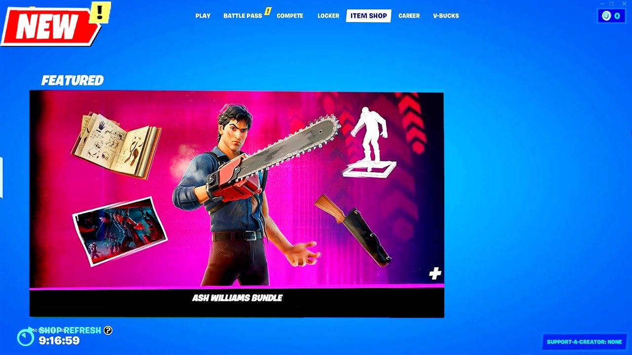 Leaked Item Shop: ASH WILLIAMS Bundle Fortnite シ - YouTube