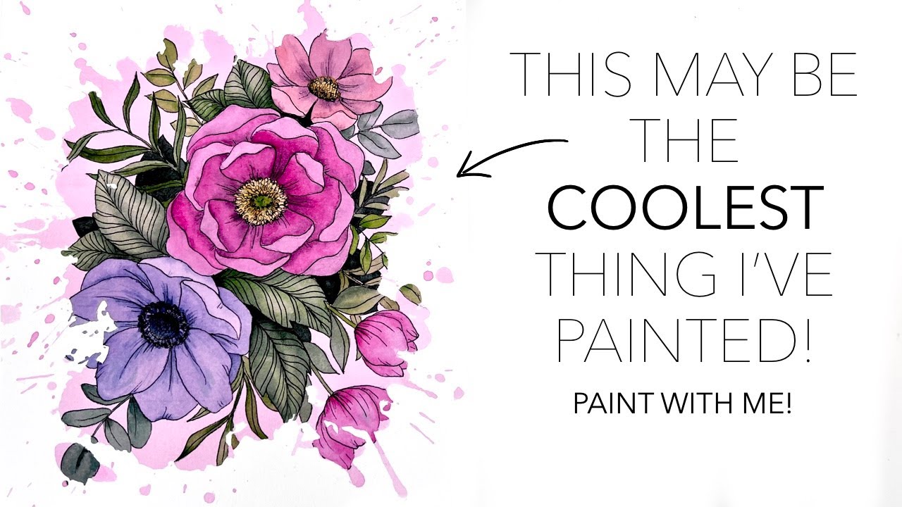 Line And Wash Florals..With A Twist! - YouTube