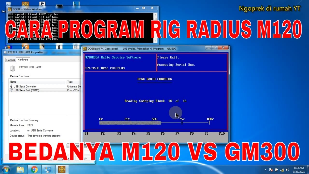 Cara program radio rig Motorola Radius M120 - lanjutan Video Proses ...