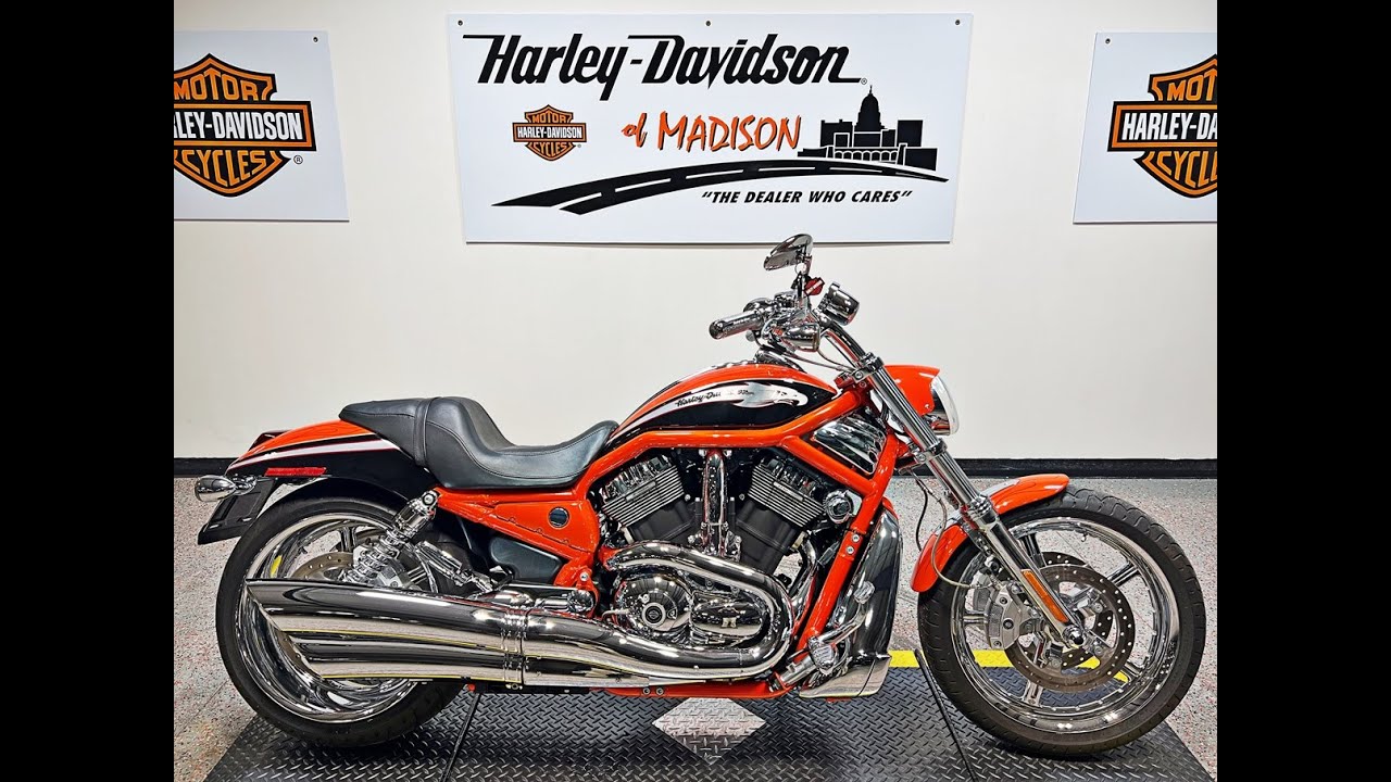2006 Harley Davidson SCREAMIN' EAGLE V ROD 2,282 Miles Orange - YouTube