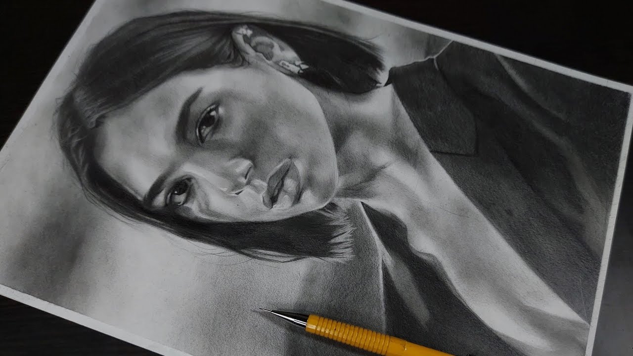 Drawing Portrait Of Dua Lipa | Shading With Graphite Pencil | Timelapse ...