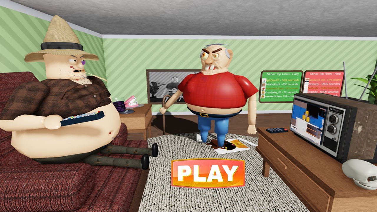 FARMER TIM WATCH ON TV IN GRANDPA CHAIR !! Walkthrough gameplay #roblox ...