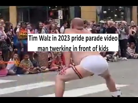 Tim Walz pride parade adults nearly naked twerking in front of kids ...