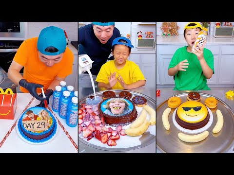 MrBeast cake VS Emoji cake ice cream challenge! 🍨 #funny by Ethan Funny Family 