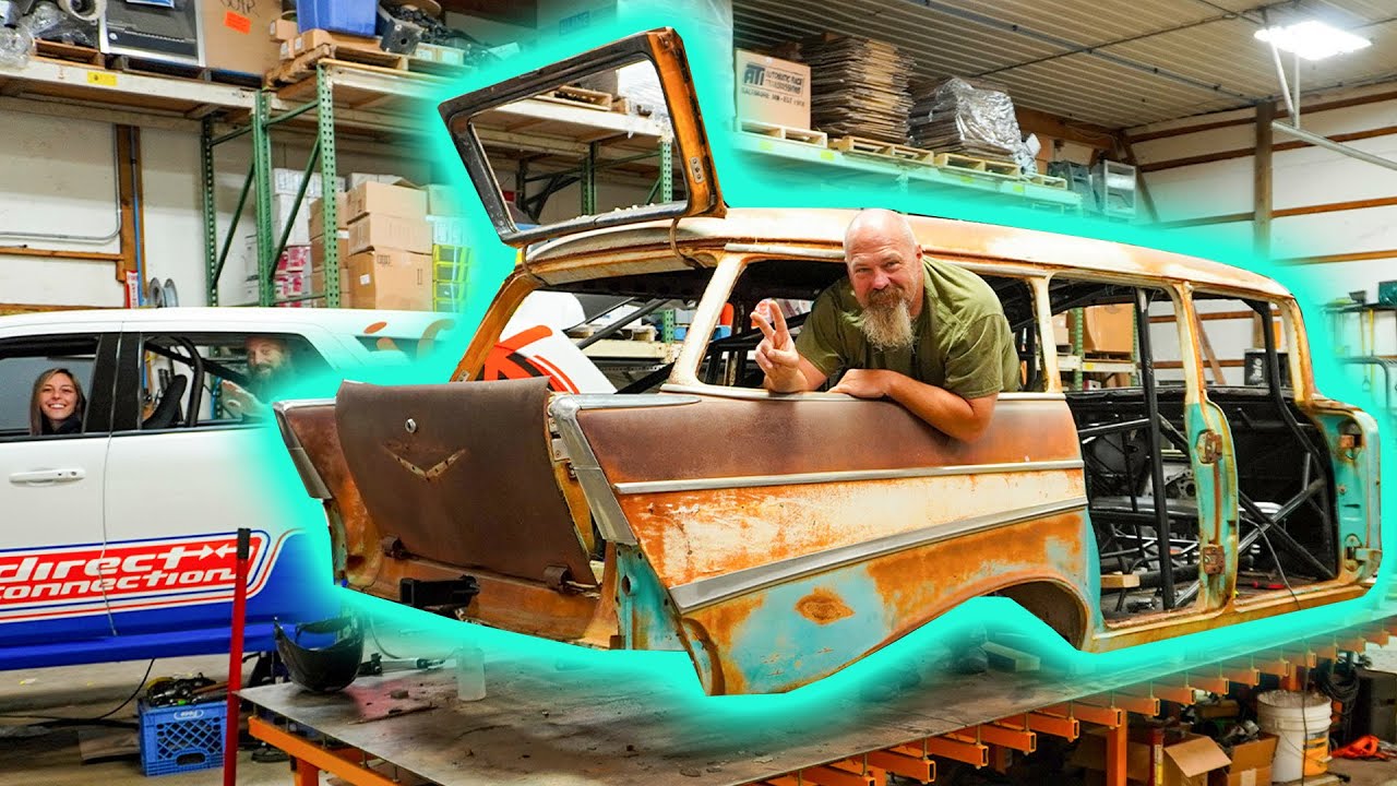 Rusty '57 Chevy Body Replacement On Our Crashed Chassis (And We ...