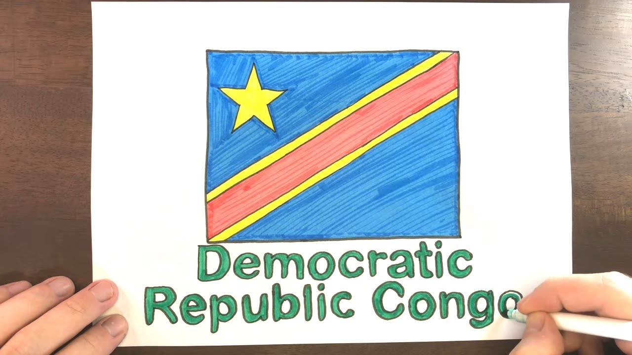 Congolese Flag Coloring Page | Coloring The National Flag Of Congo (DRC ...