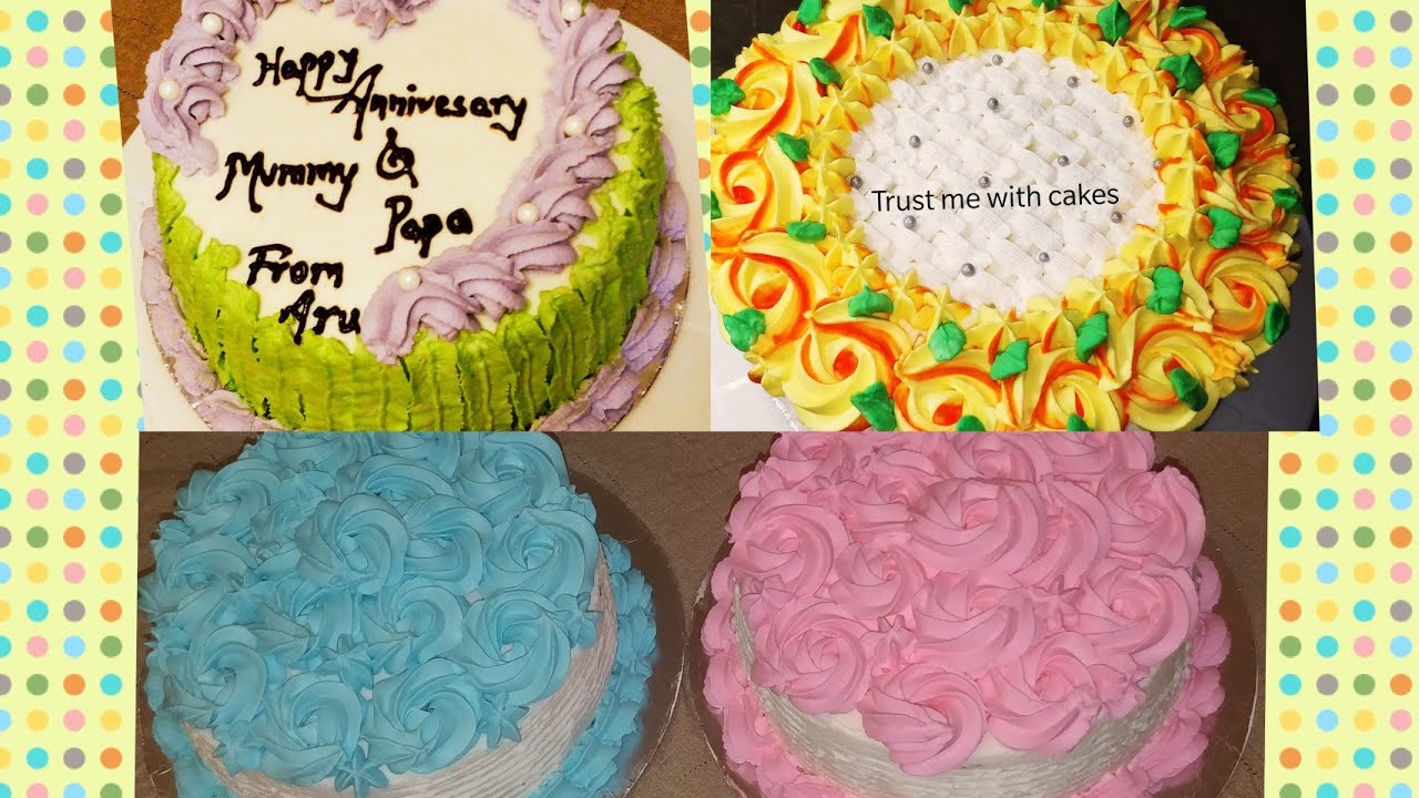 Top 3 Cake decor with whipped cream tutorial| Whipped cream decoration ...