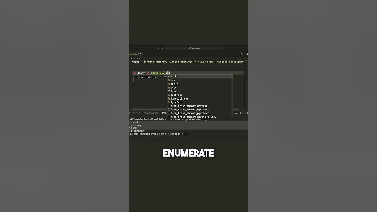 How to use the enumerate function in Python - YouTube