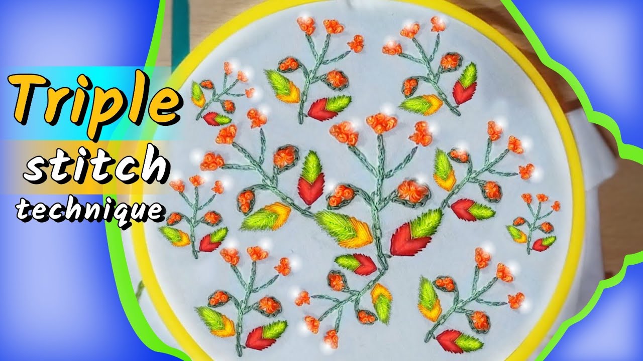 Triple stitches technique|Made flower easily-diy craft ideas - YouTube