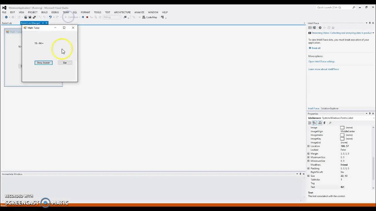 Visual Basic Math Tutor Form - YouTube