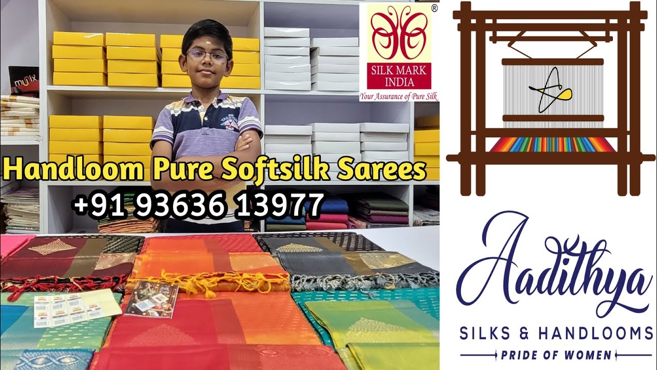 Handloom Pure SoftsilkSarees with SilkmarkAadithya Handlooms Sirumugai ...