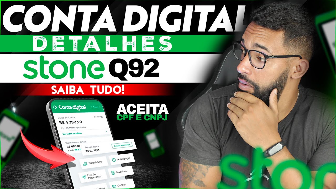 DETALHES DA CONTA DIGITAL STONE - USE CPF OU CNPJ - VEJA TUDO #STONE - YouTube