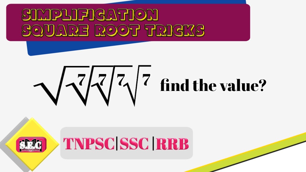 Tnpsc│Simplification│Squareroot tricks│Maths trick│Tamil - YouTube