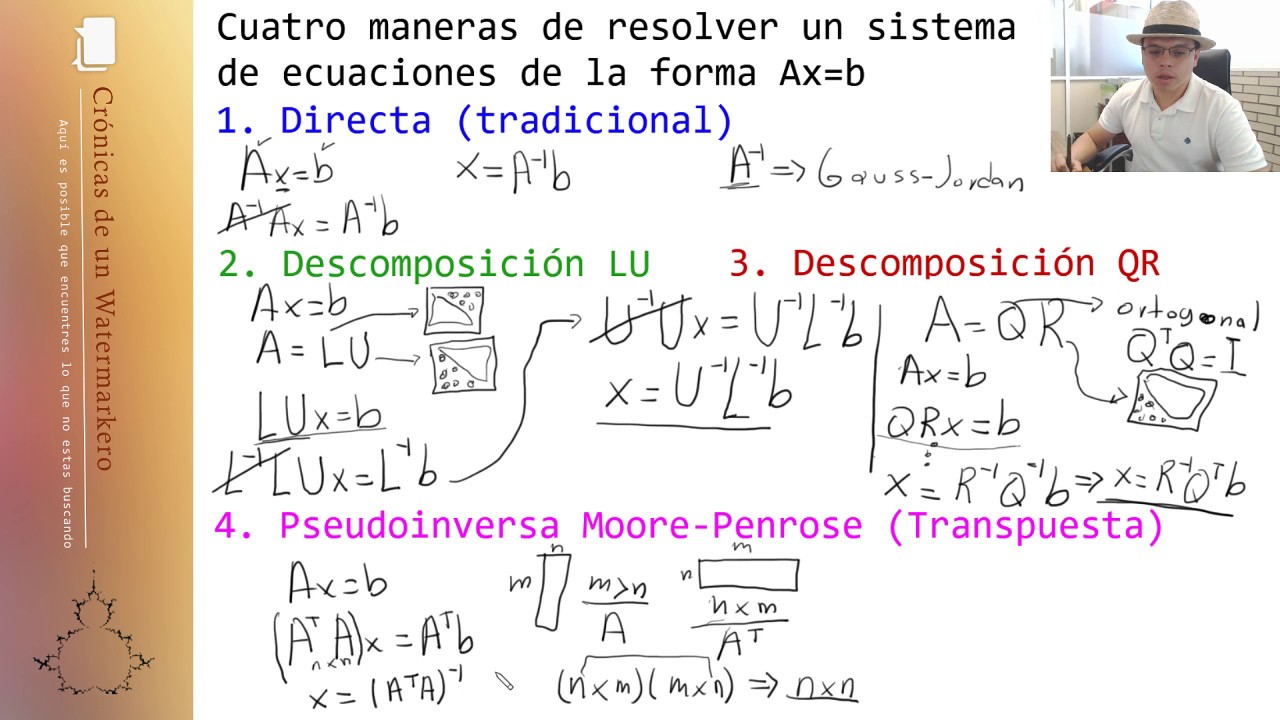 Resolver Sistema de Ecuaciones Lineales usando LU, QR y Pseudoinversa ...