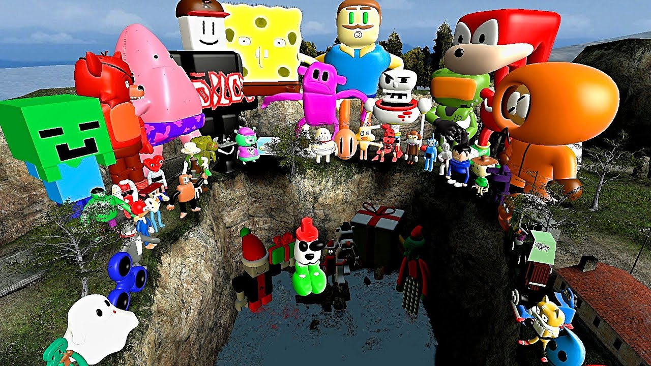 💧🐵 BRIDGE IN GARRYS MOD! GMOD MEMES CHARACTER KICKING ! - YouTube