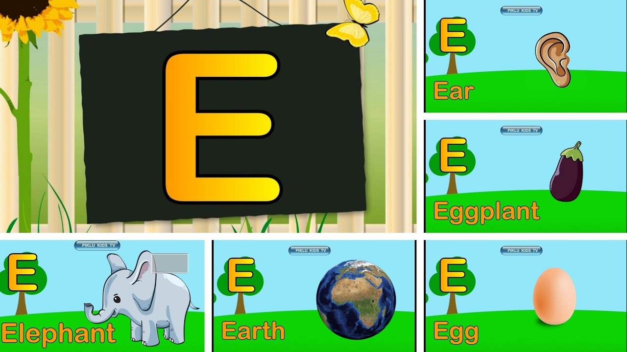 E alphabet se words | Learn words with alphabet E | Video 12 - YouTube