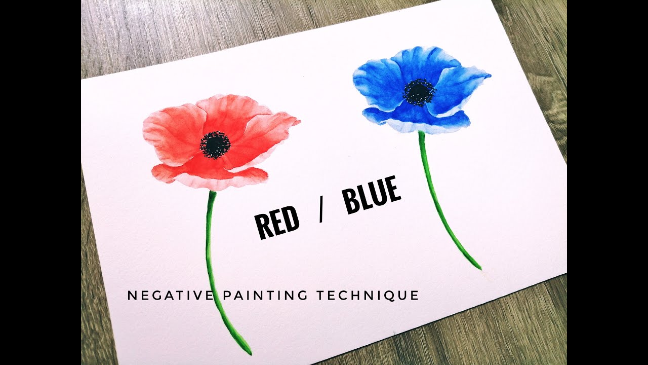 Layered Petals | Watercolor Negative Painting Technique | How to Draw ...