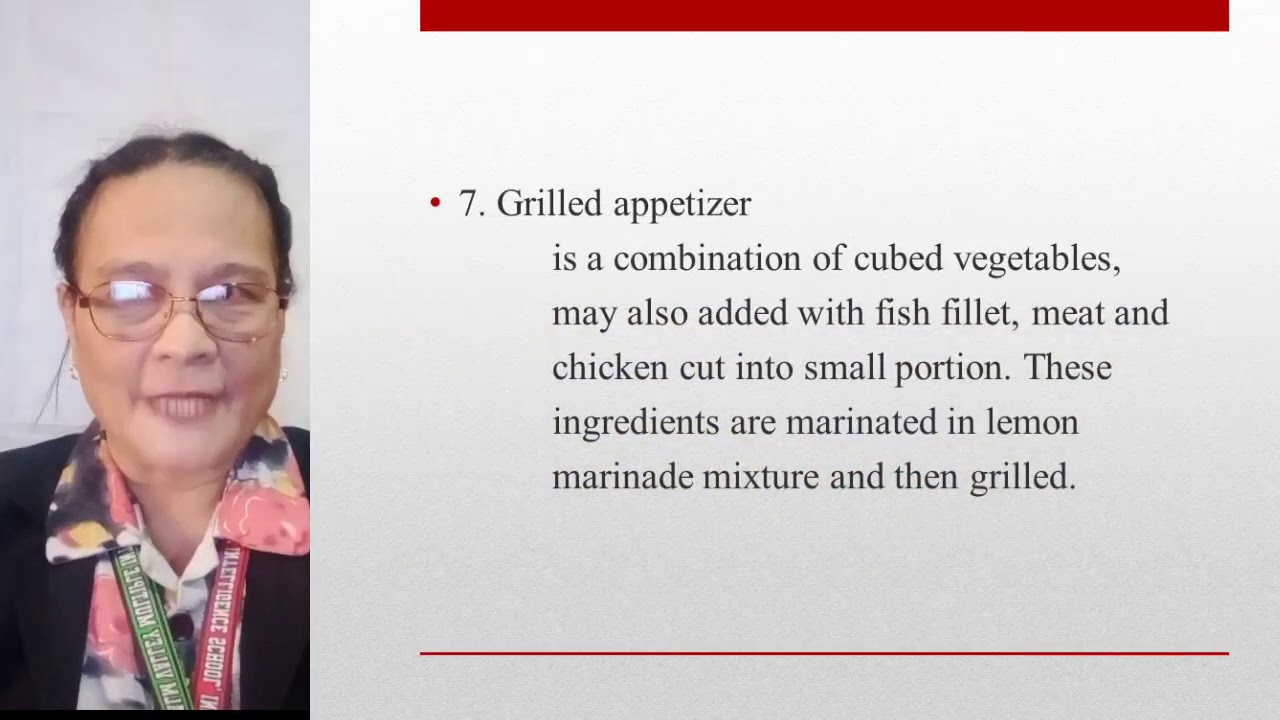 Cookery Appetizer tle 9 lecture 1 - YouTube