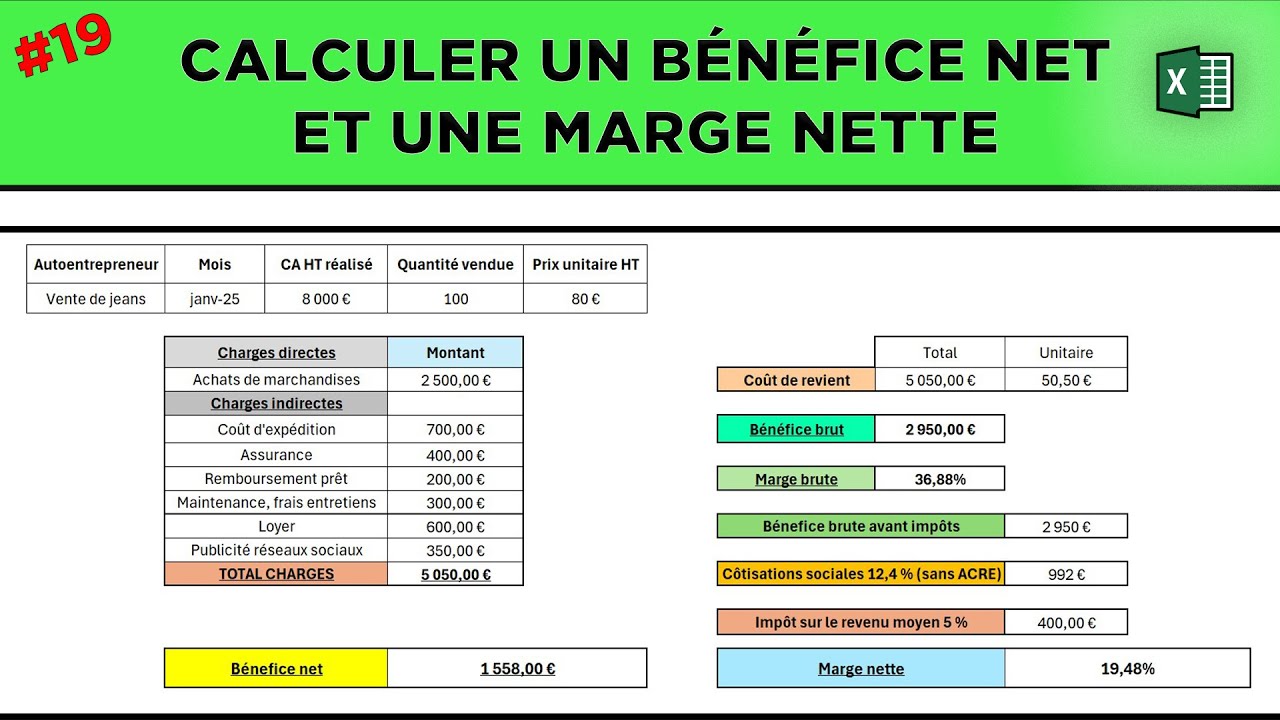#19 Comment je gère mes stocks sur Excel ? - Calculer un bénéfice et ...