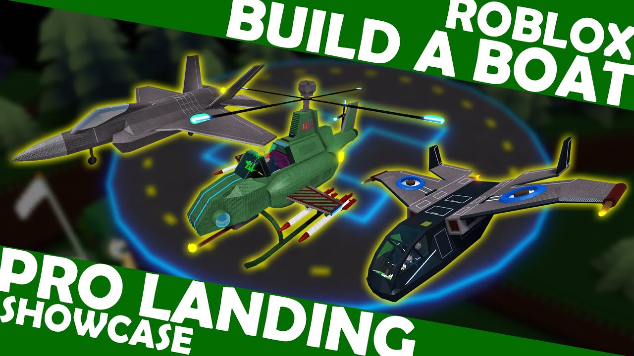 Pro Landing Using my VTOL Jet, F35 & Helicopter in Roblox Build a Boat ...