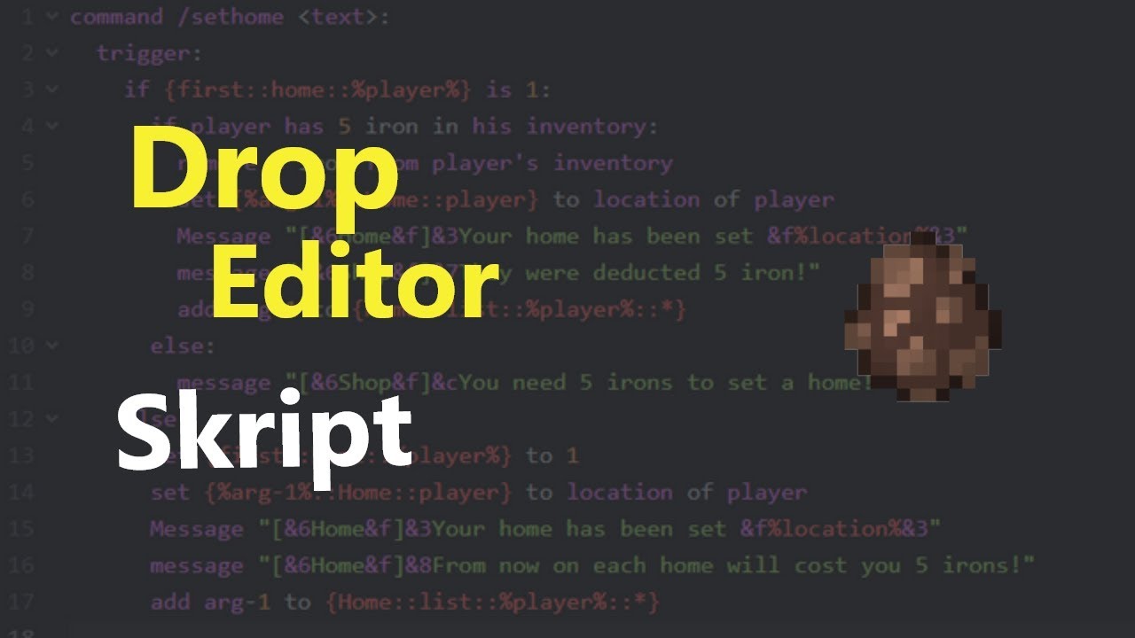 Drop Editor | Minecraft | Skript - YouTube