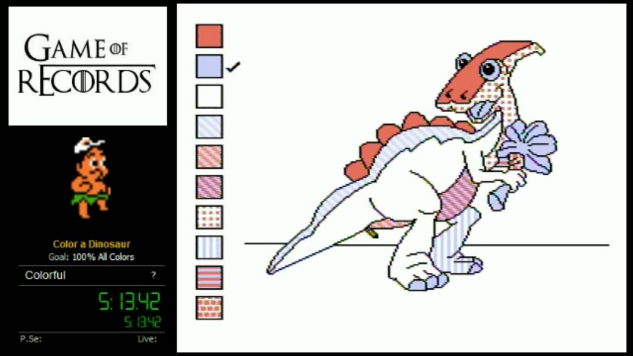 Color a Dinosaur NES Speedrun 100% All Colors WR (9:16) - YouTube