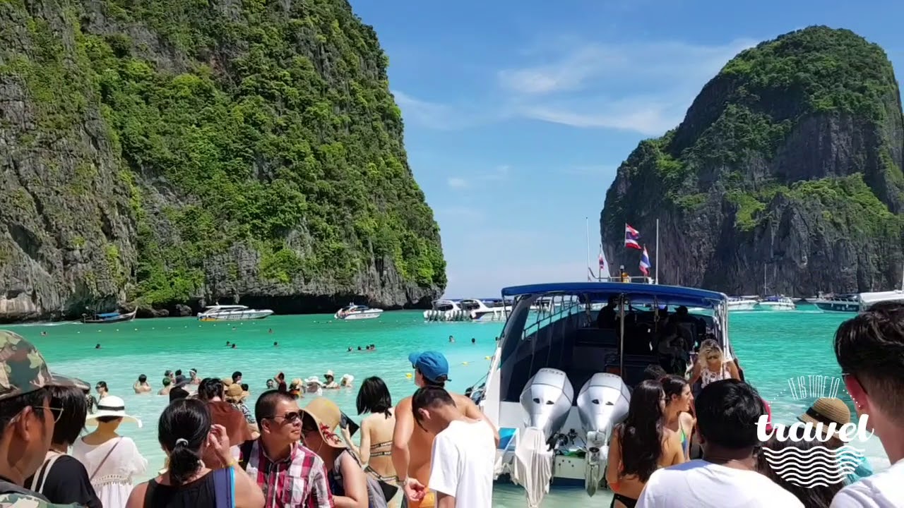 Maya bay Thailand super busy day - YouTube