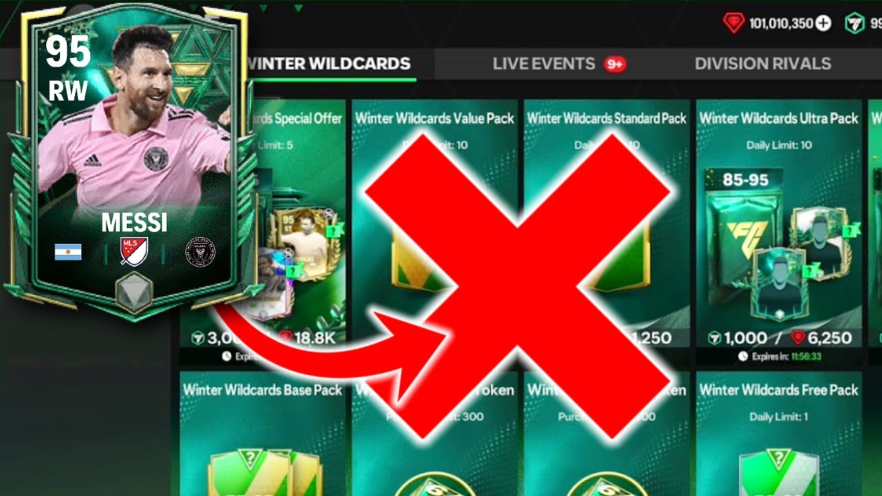 95 Messi Won't Be In Winter Wildcard Packs?! Rarest Card in FC Mobile ...