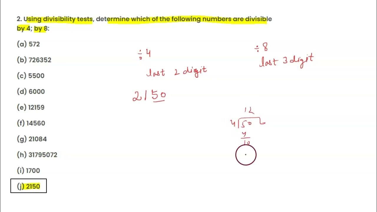 Using divisibility tests, determine which of the following numbers are ...