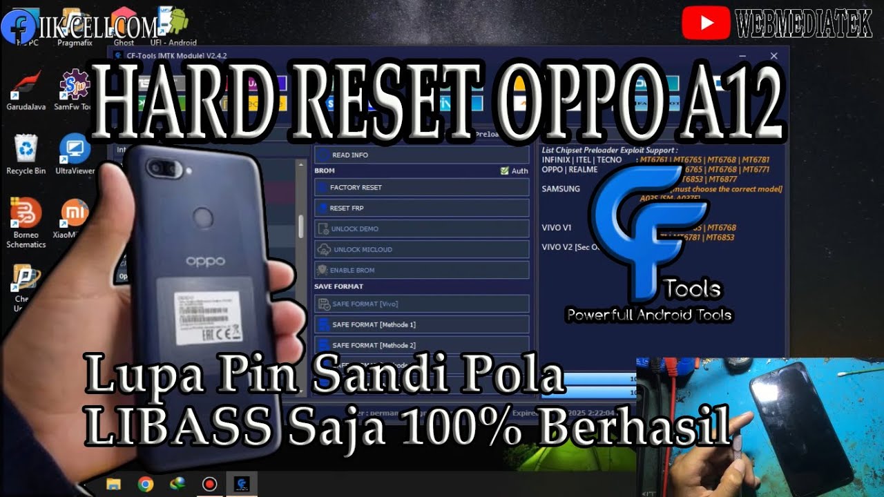 HARD RESET OPPO A12 CPH2083 DENGAN CF TOOLS LUPA PIN POLA SANDI BUKA ...