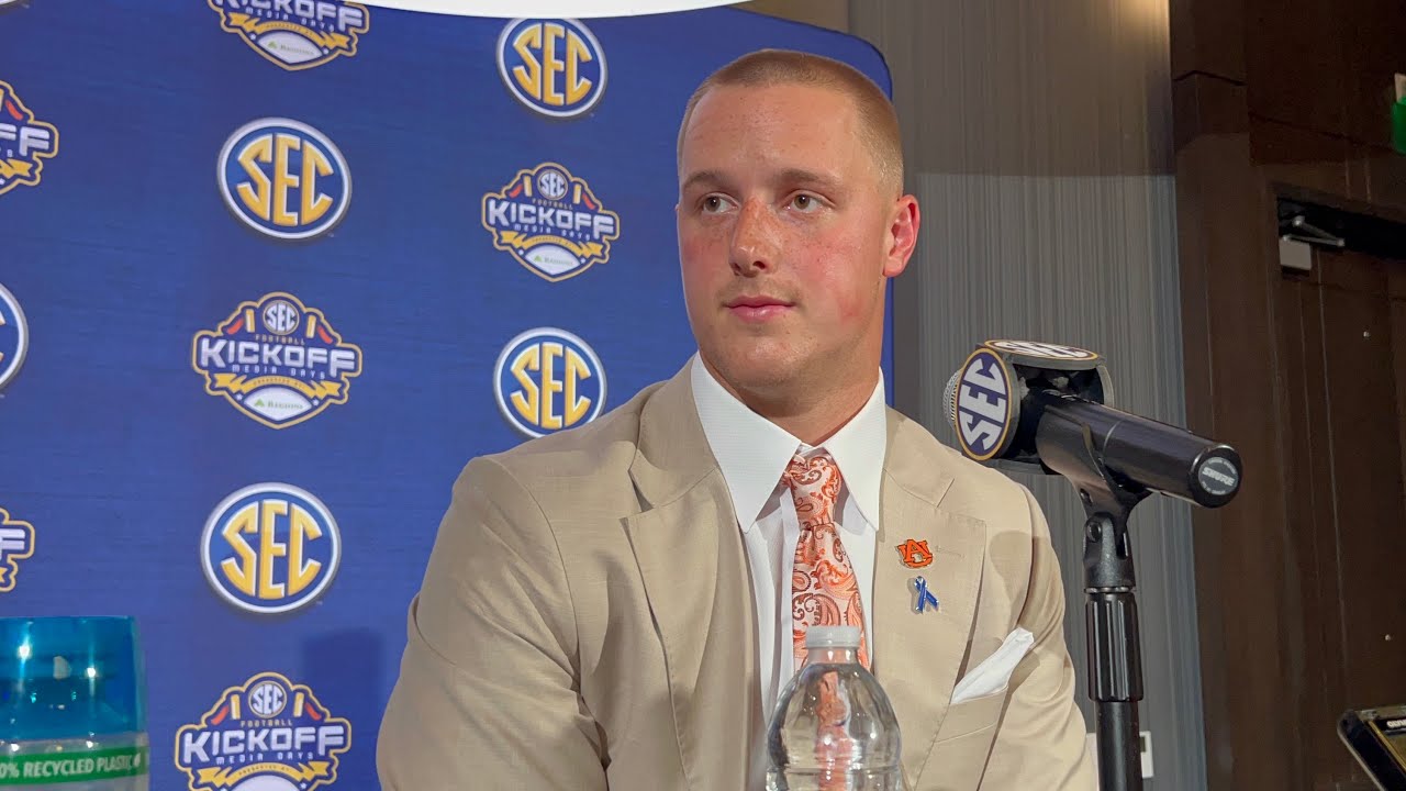 Auburn TE Luke Deal talks at SEC Media Days - YouTube