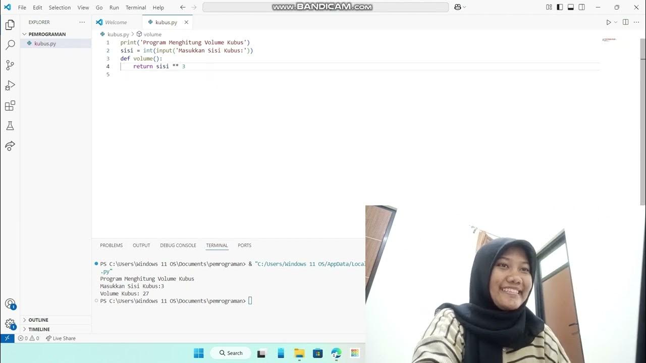 OPERASI HITUNG MATEMATIKA BANGUN RUANG DENGAN PYTHON - YouTube