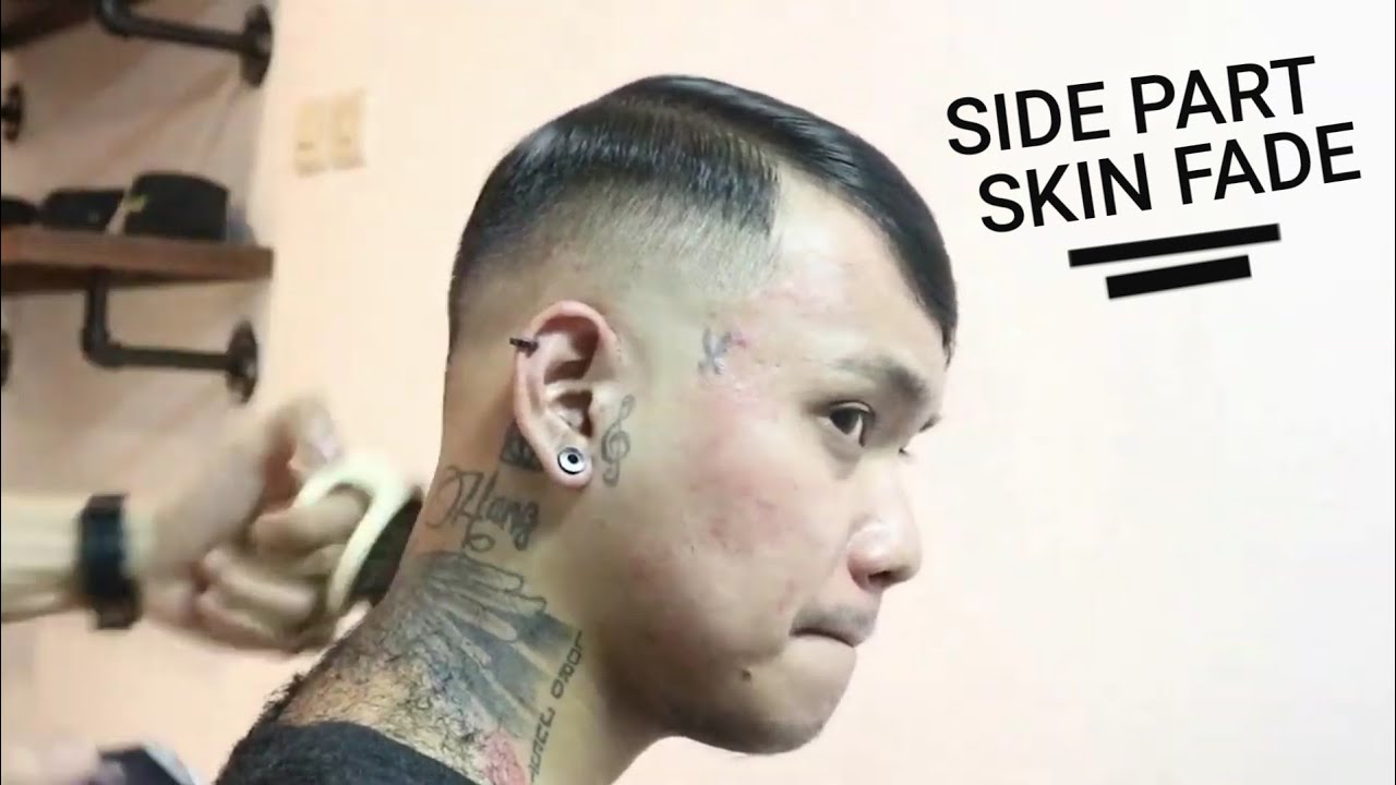 side part skin fade | side part haircut tutorial - YouTube