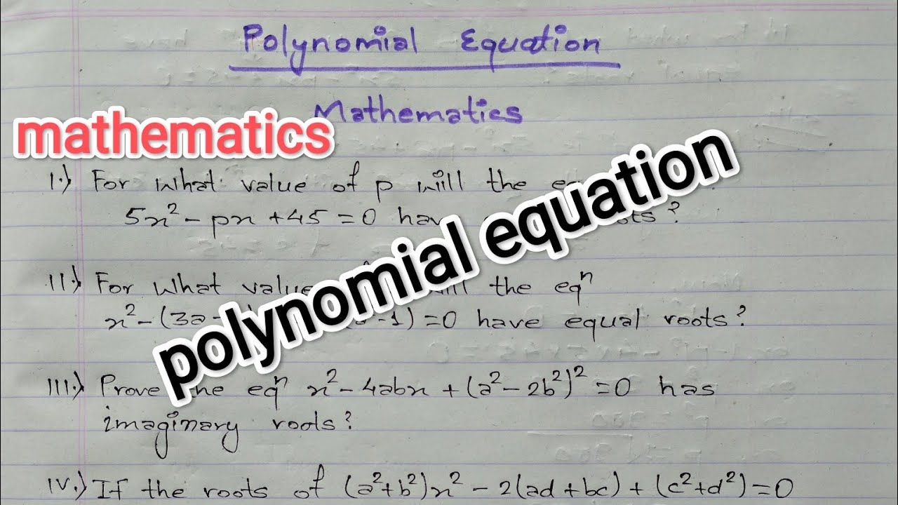 Polynomial equation MATHEMATICS explain for beginner and all 😱 ...