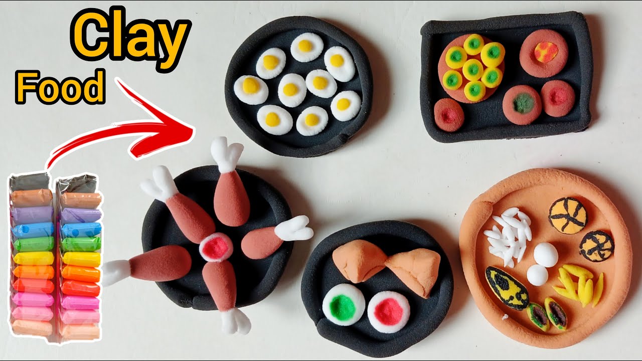 DIY Clay Food making tutorial.|ক্লে দিয়ে খাবার তৈরি| #clayfood # ...