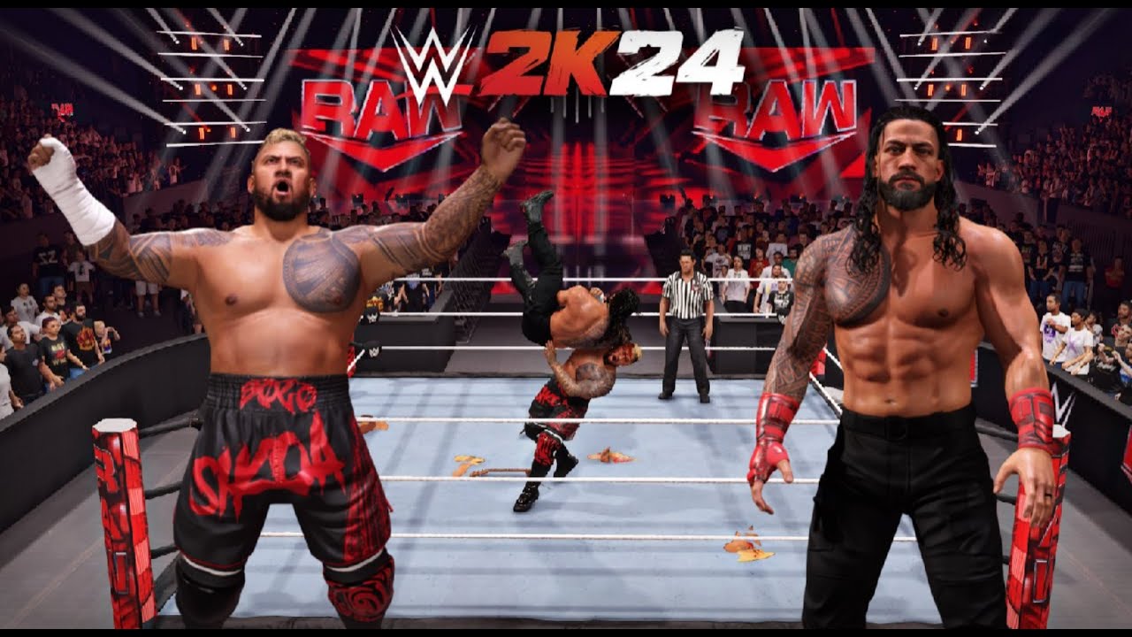 Roman Reigns Vs Solo Sikoa Tribal Combat Match | WWE 2K24 - YouTube