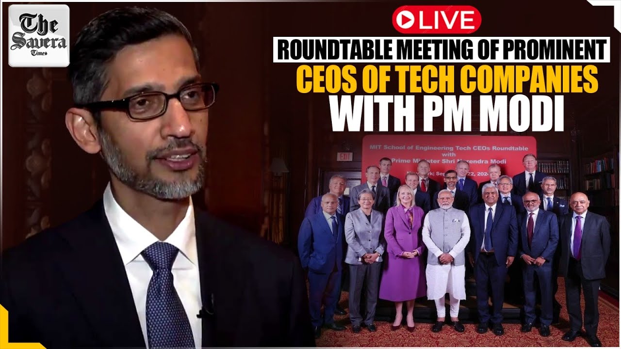 Live : Roundtable meeting of prominent CEOs of Tech Companies with PM ...