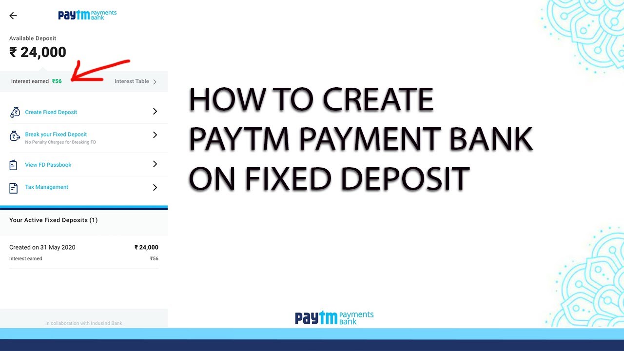 How To Create Paytm Payment Bank On Fixed Deposit | How To Break FD ...