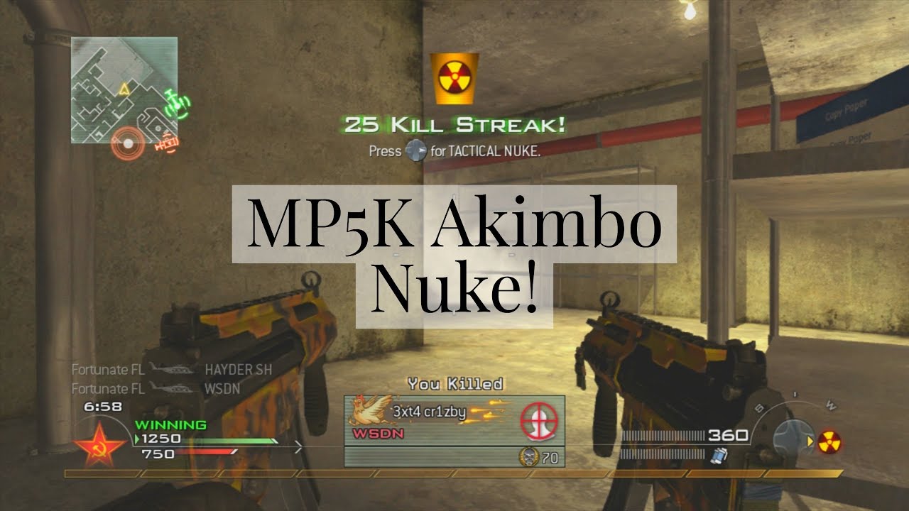MW2- MP5K Akimbo Tactical Nuke! Change of Kill Streak? - YouTube