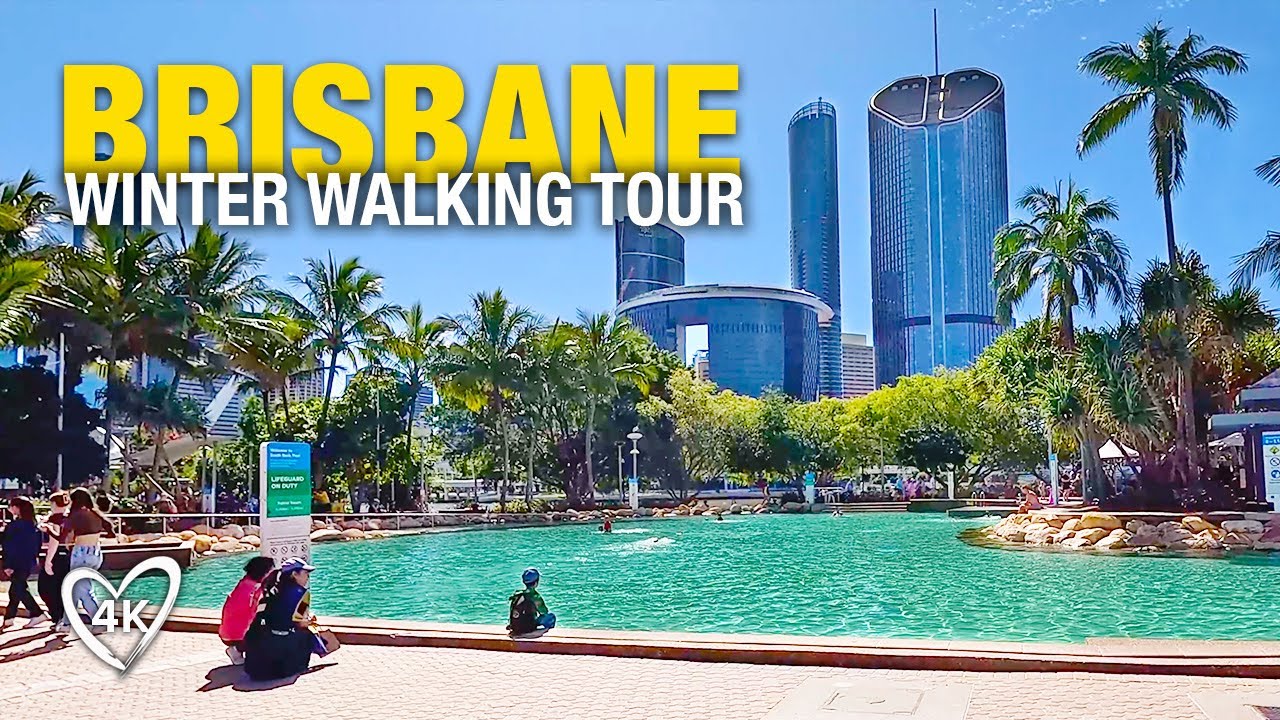Brisbane Australia Mid Winter Walk Tour 4K - South Bank, Ferry Ride ...
