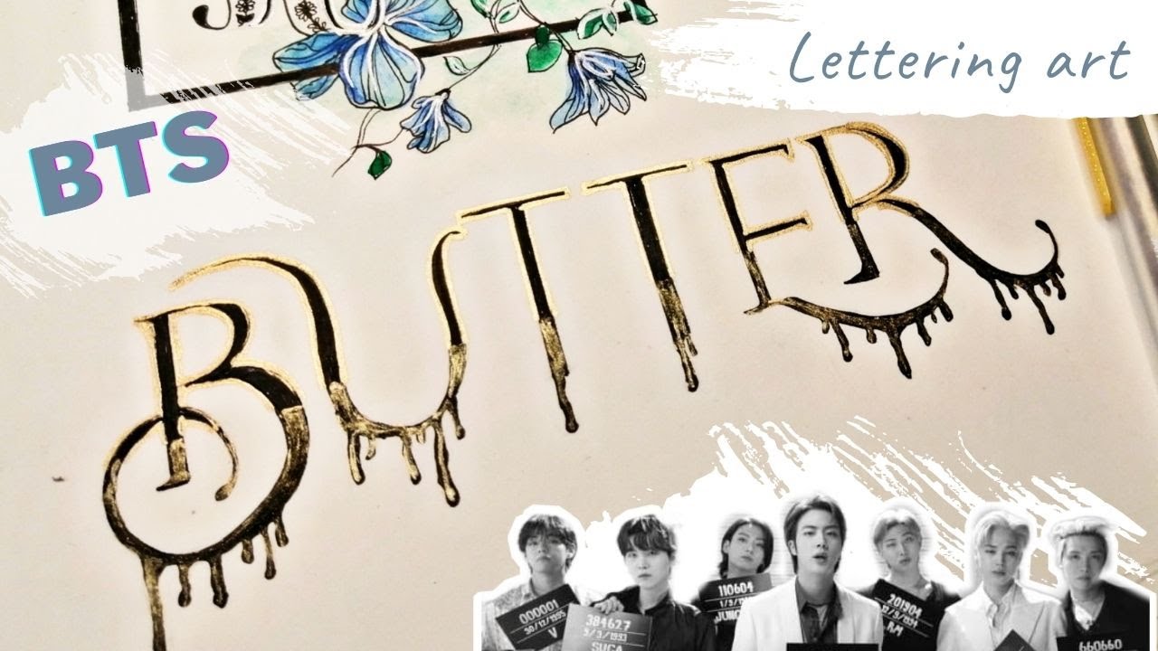 Bts butter lettering art | bts fan art | create simple lettering ...