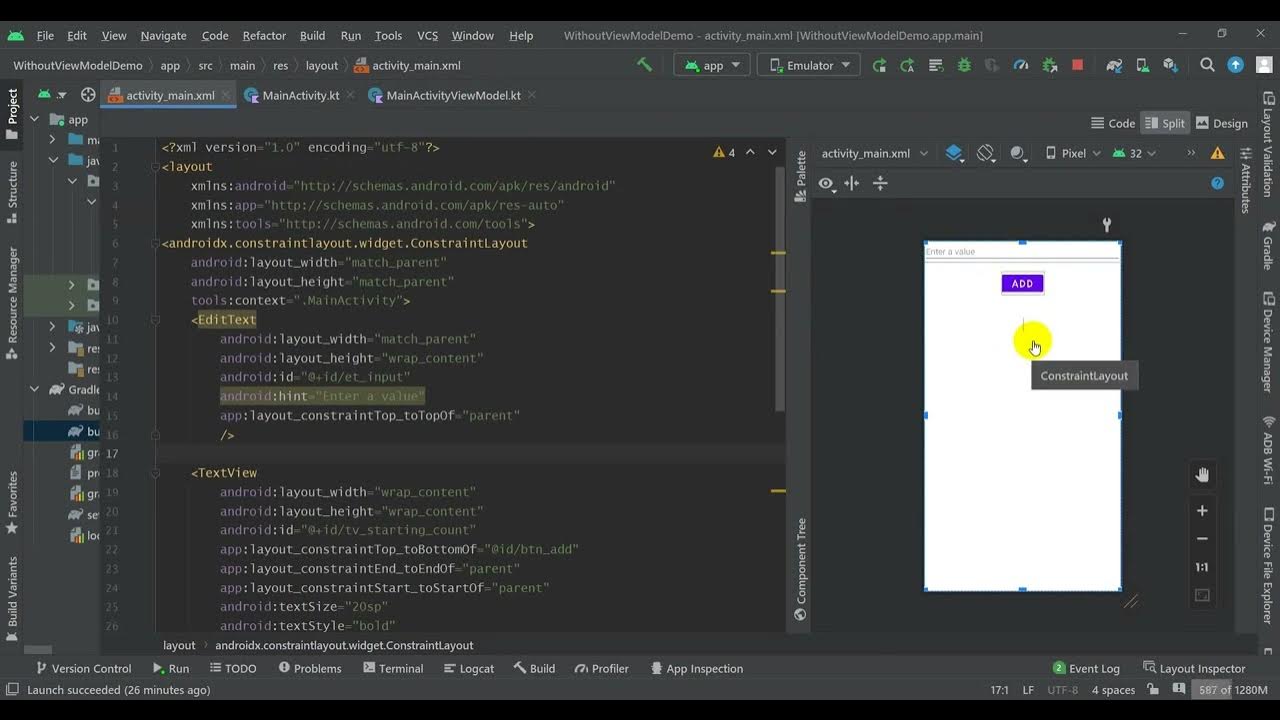 ViewModel with ViewModelFactory - Simple Example - YouTube