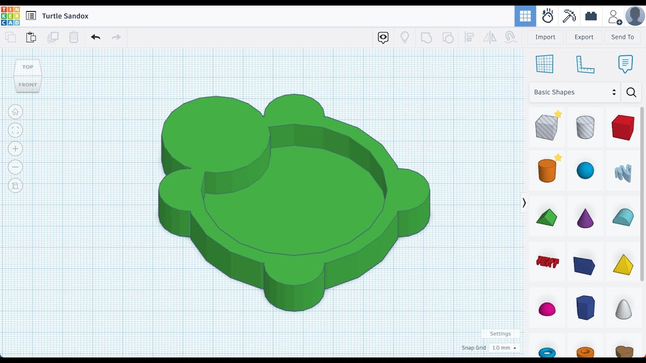 Drawing the SketchUp for Schools Turtle Sandbox in Autodesk Tinkercad ...