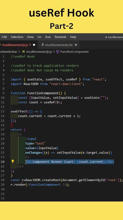 Must Know #react useRef Hook Part-2 #shorts #hindi - YouTube